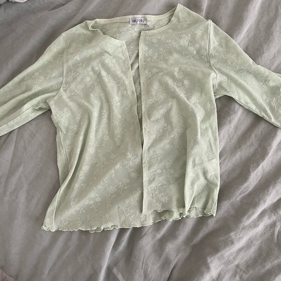Tops | Sage Green Mesh Top | Poshmark